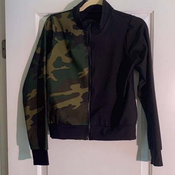 Curtain Call | Jackets & Coats | Asymmetrical Colorblock Camo Jacket ...